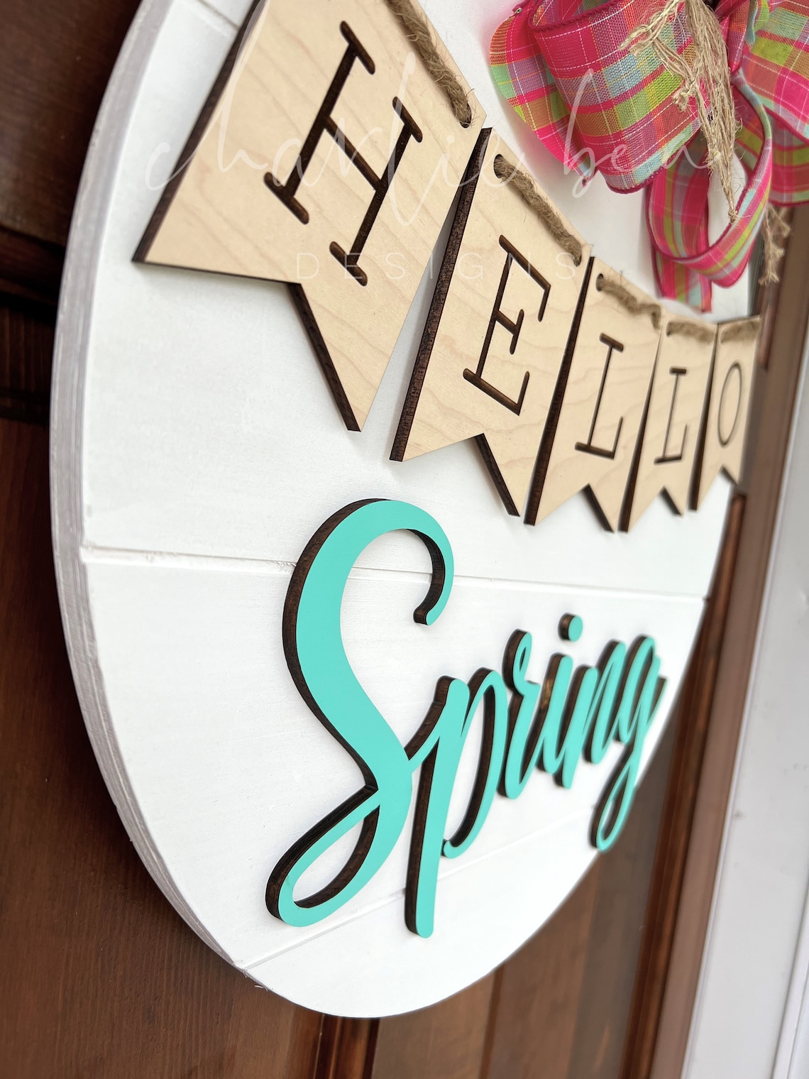 Hello Spring Door Hanger Spring Porch Hello Spring Sign | Etsy