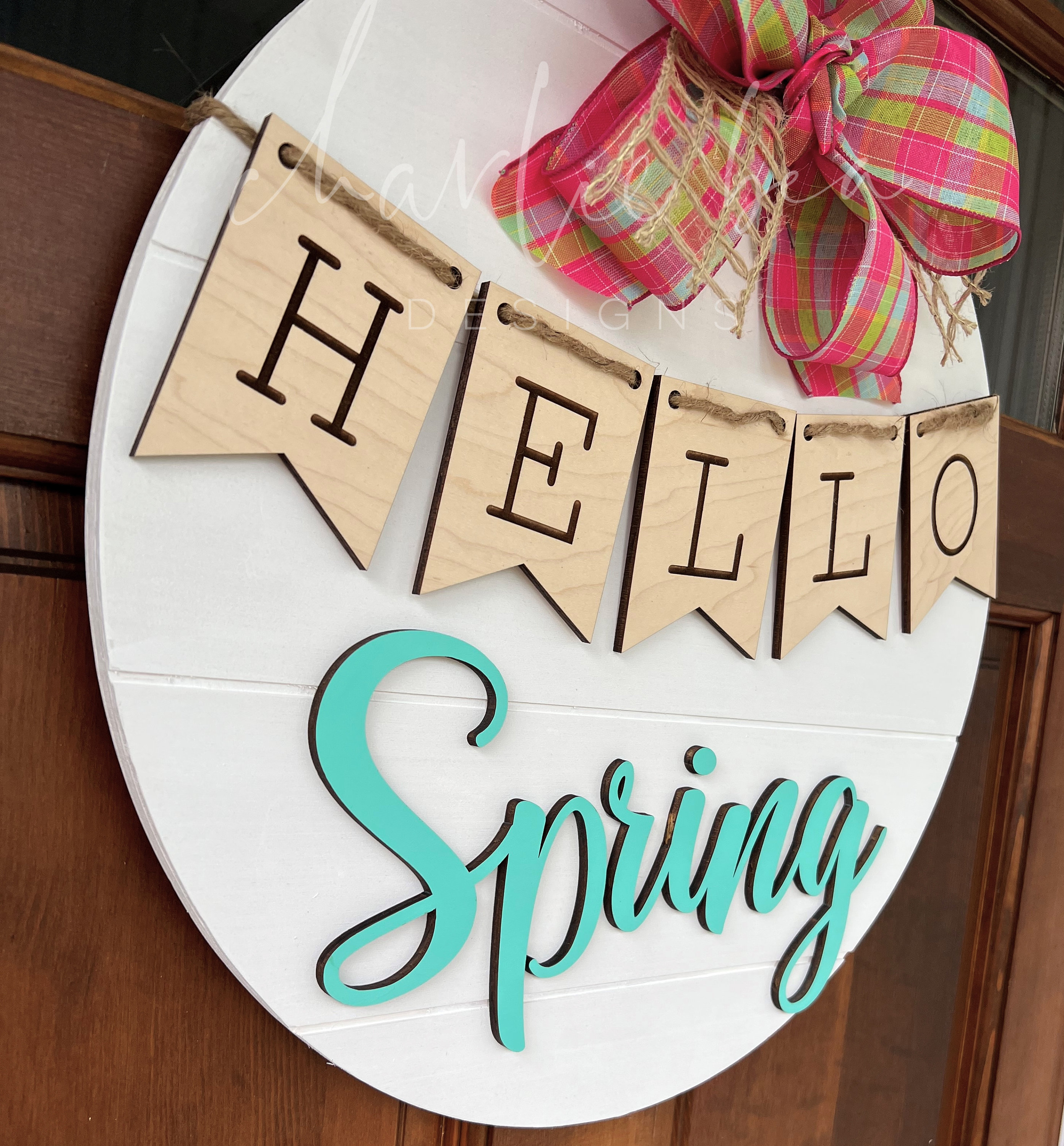 Hello Spring Door Hanger Spring Porch Hello Spring Sign | Etsy