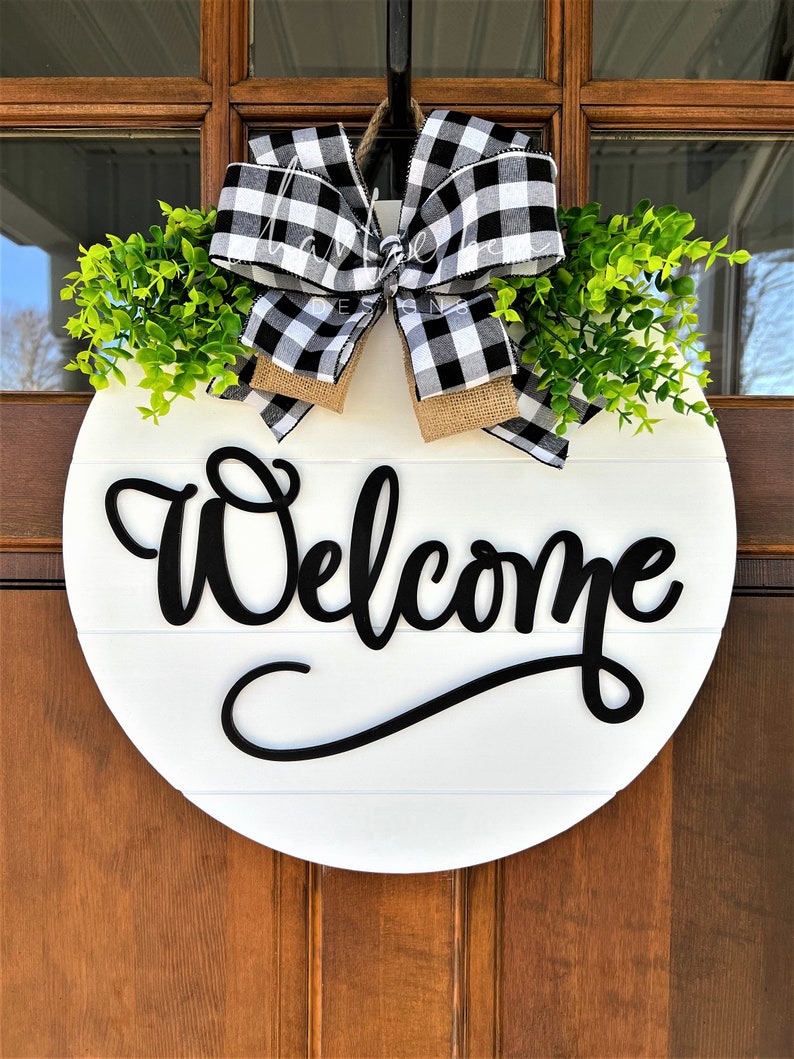 Front Door Decor Welcome Door Hanger Front Door Welcome - Etsy