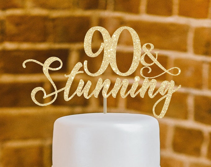 90 Years Blessed Cake Topper 90 Cake Topper 90 Birthday | Etsy