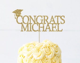 Grad Cake Topper Congrats Graduation Cake Topper Personalized ...