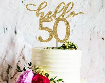Hello Fifty Cake Topper - Etsy