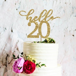 Hello 20 Cake Topper Birthday Cake Topper Twenty Cake Topper 20th ...