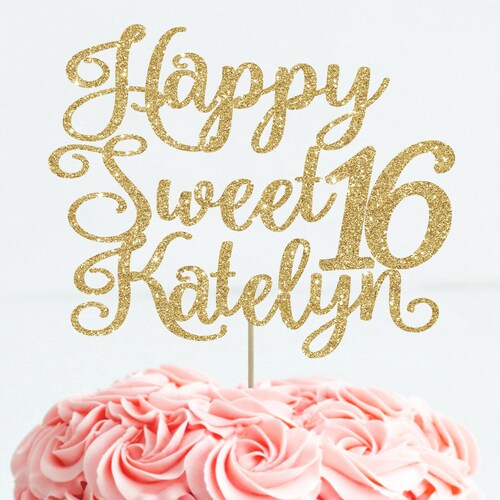 Sweet 16 Cake Topper Custom Cake Topper 16th Birthday Party - Etsy
