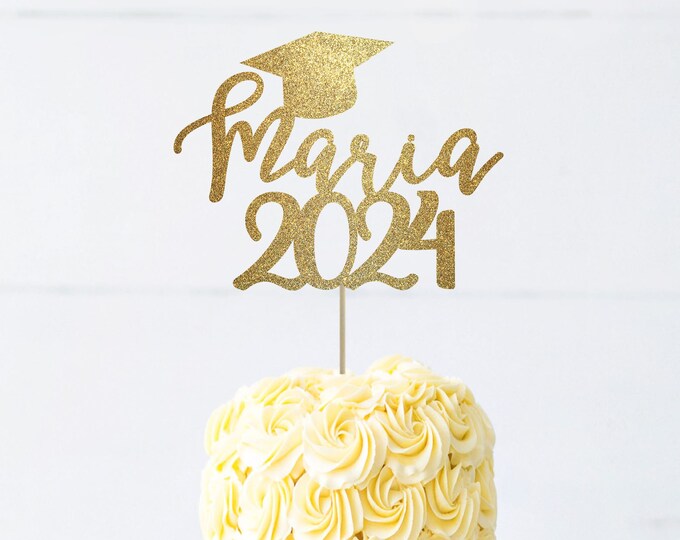 Graduation Cake Topper Custom Cake Topper Class of 2024 Graduation Date ...