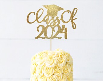 Graduation Cake Topper Custom Cake Topper Class of 2024 Gold Cake ...