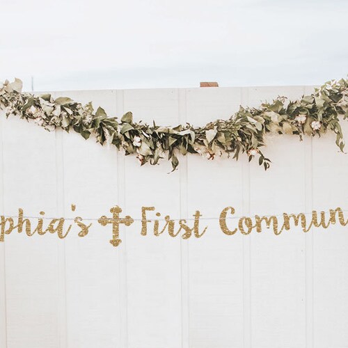 First Communion Custom Banner Personalized Communion Banner | Etsy