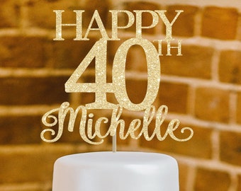 40th cake topper | Etsy