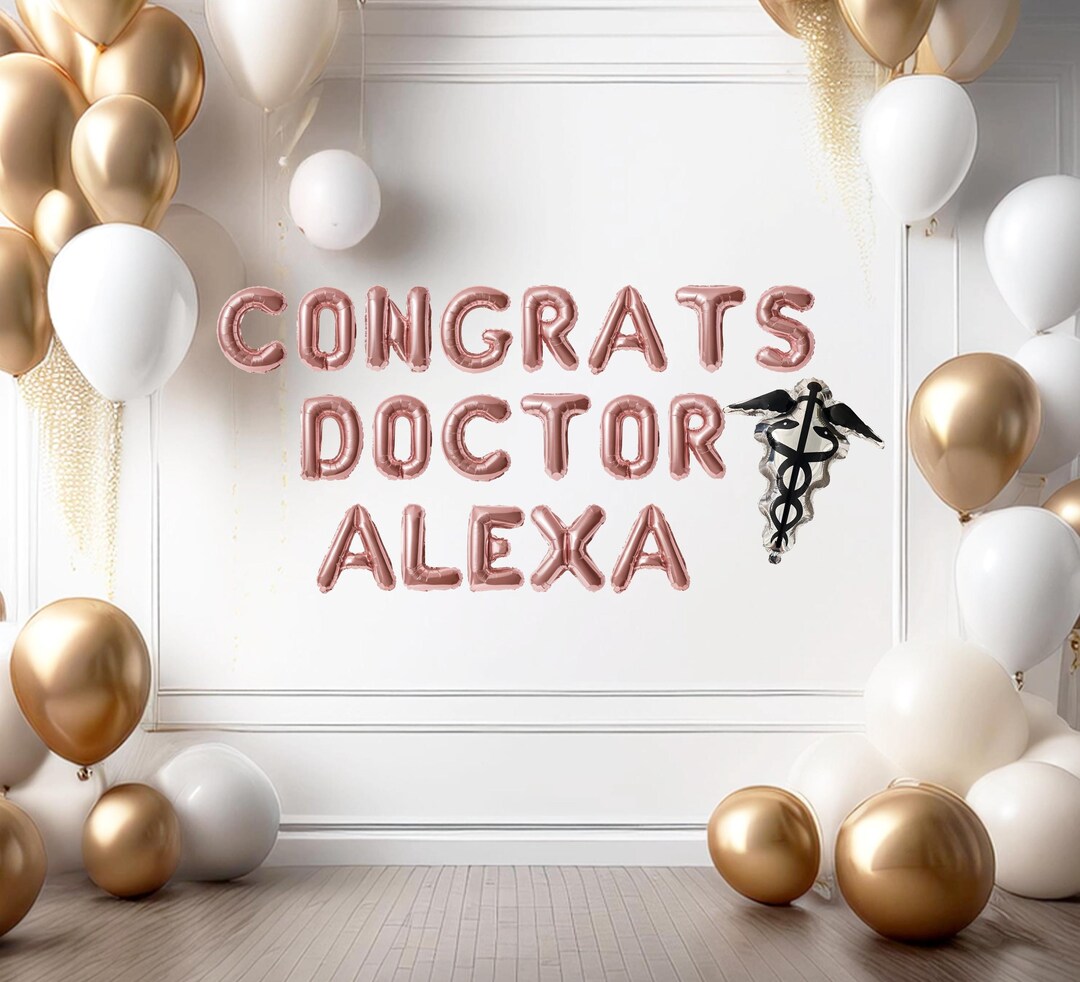 Personalized Congrats Doctor Balloon Banner Doctor Graduation Party ...