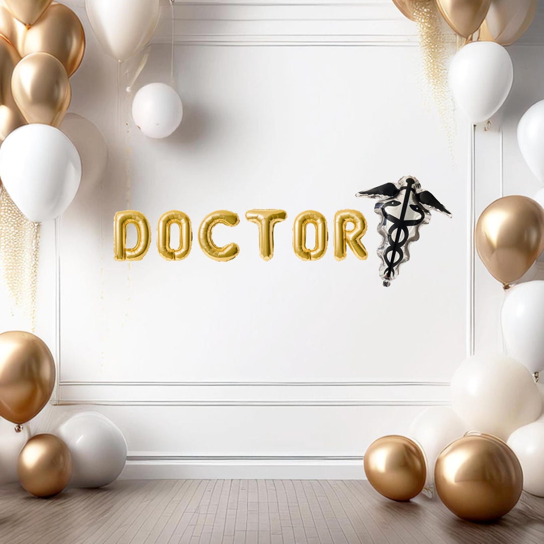 Congrats Doctor Balloon Banner Graduation Balloons Graduation Banner ...