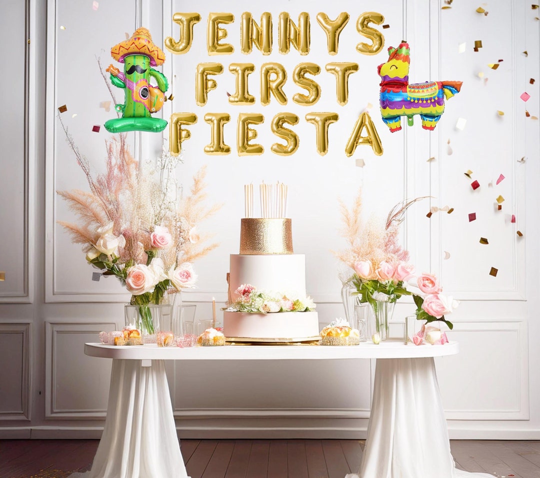Personalized First Fiesta Balloon Banner First Fiesta Decor Fiesta 1st ...