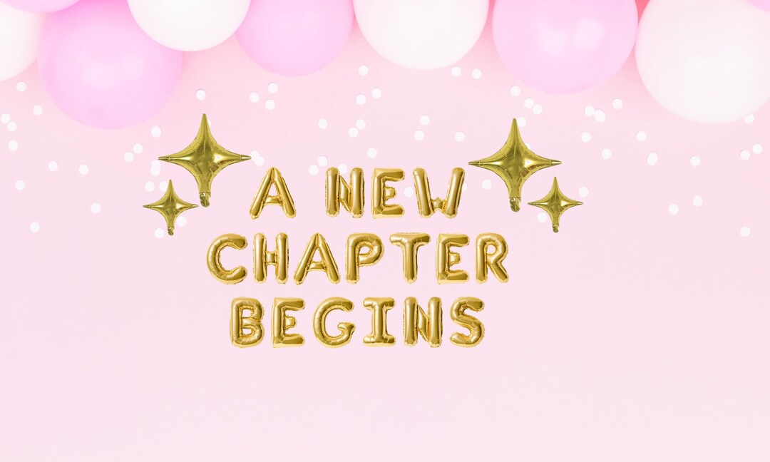 A New Chapter Begins Balloon Banner Books Theme Baby Shower Bridal ...