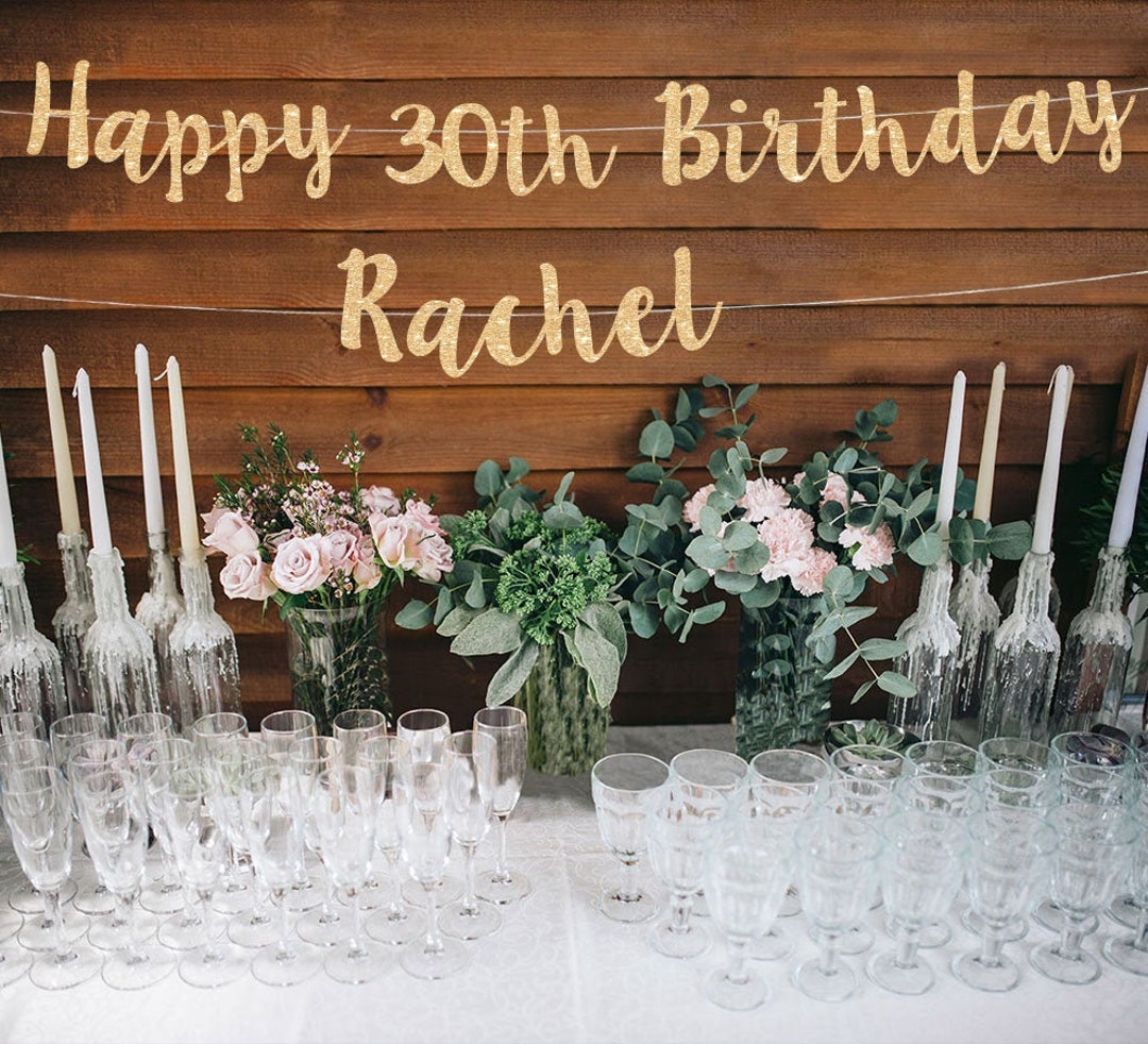 Happy 30th Birthday Banner 30th Party Banner Custom Birthday Banner ...