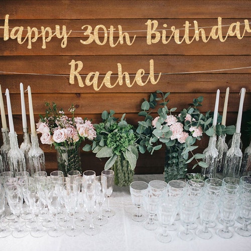 Happy 30th Birthday Banner 30th Party Banner Custom Birthday - Etsy
