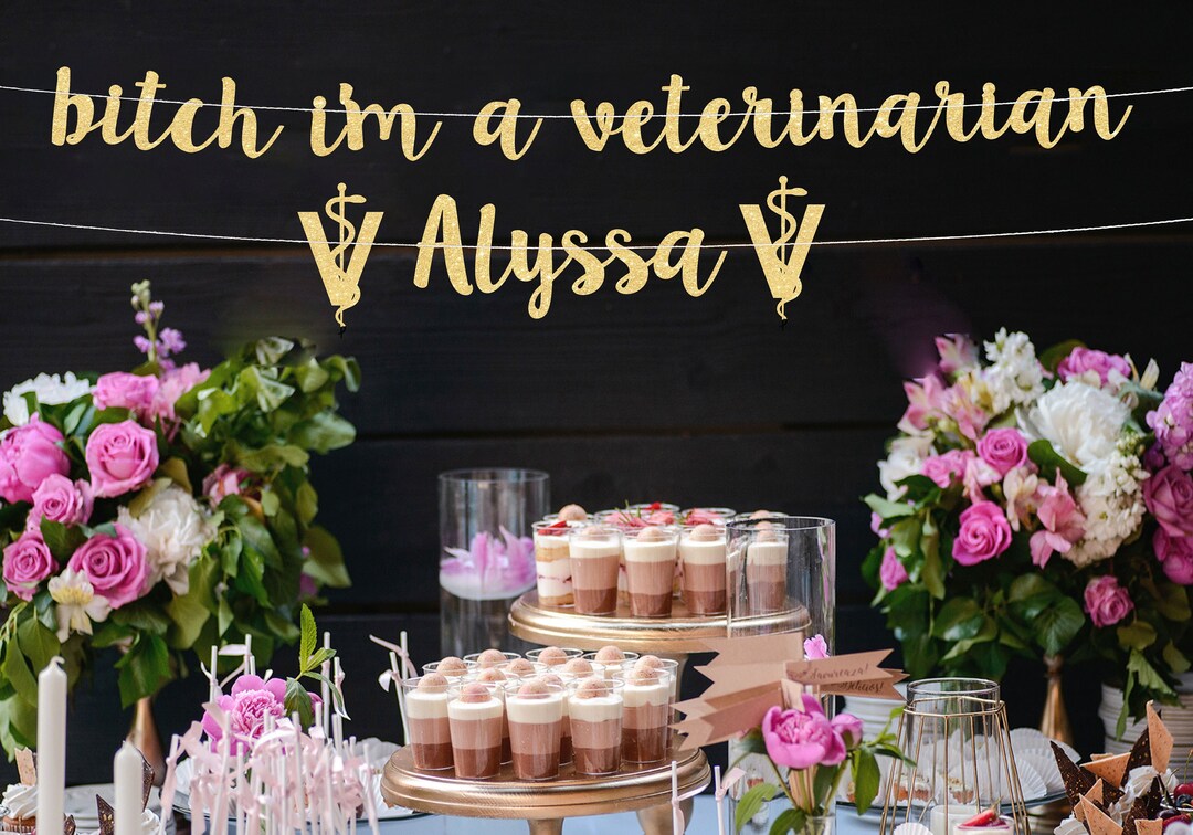 Personalized Veterinary School Graduation Banner Veterinary Graduation ...
