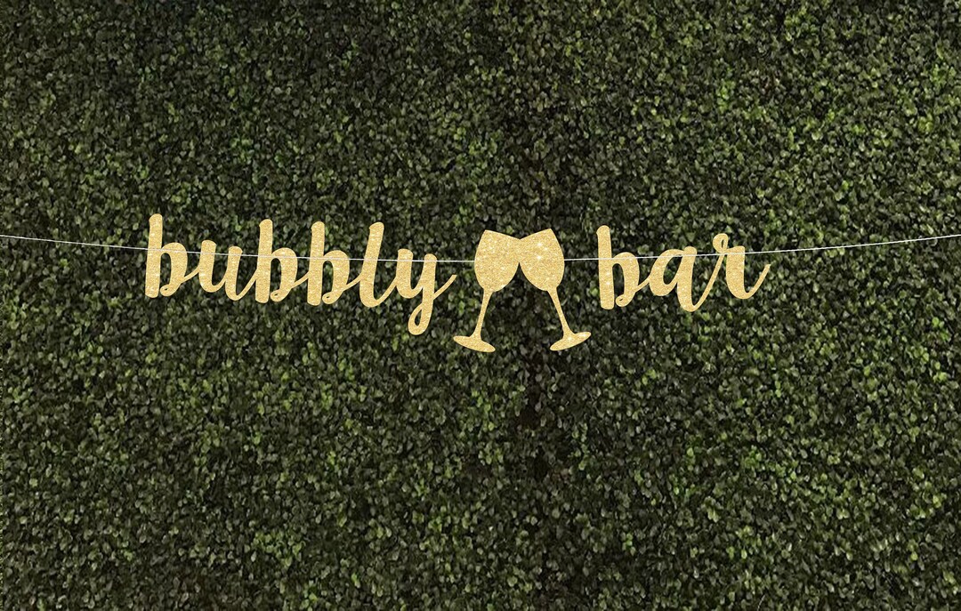 Bubbly Bar Banner Wedding Banner Bridal Shower Decorations Engagement ...
