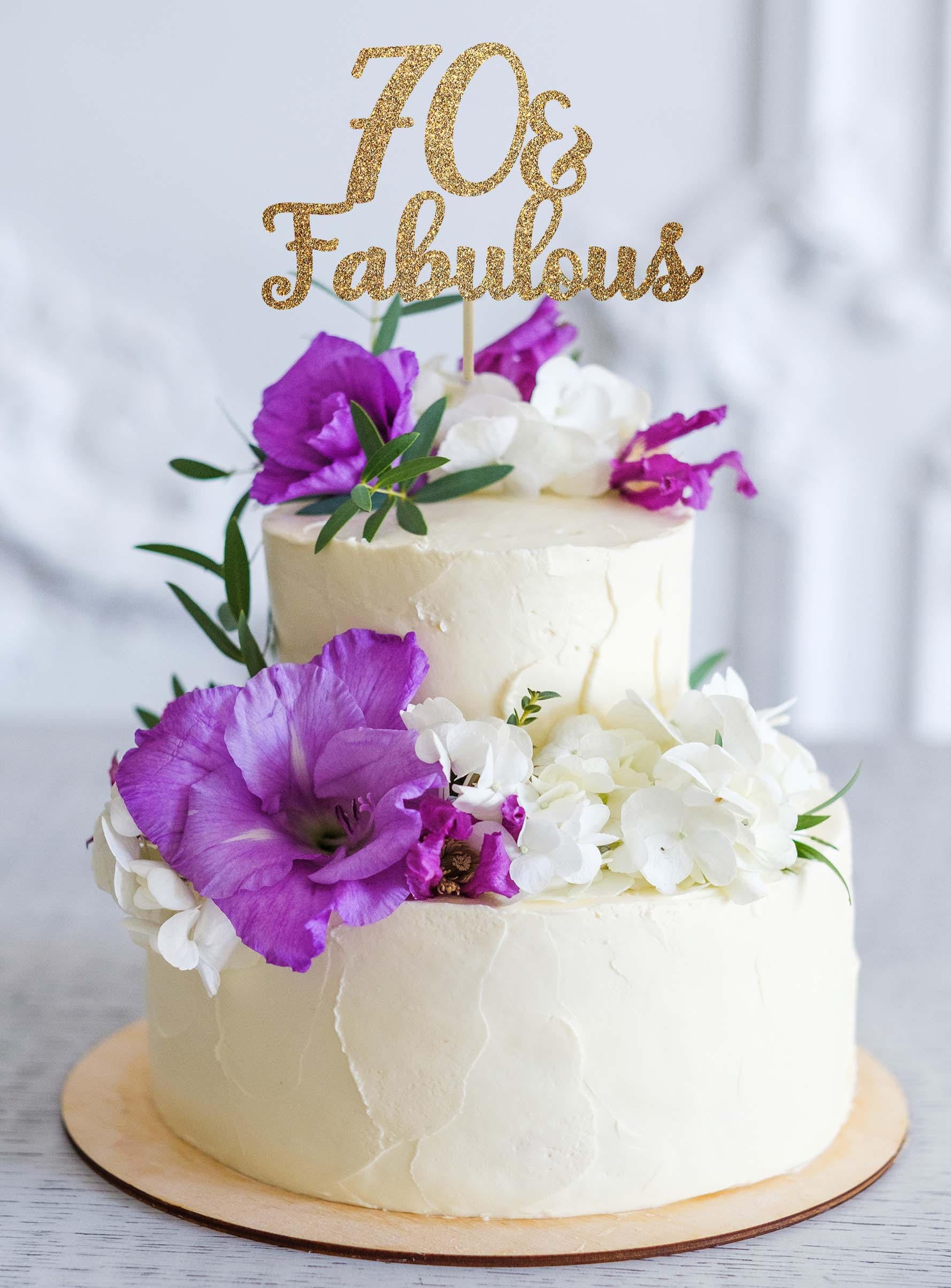 70 and Fabulous Cake Topper 70 Cake Topper 70th Birthday Decoration ...