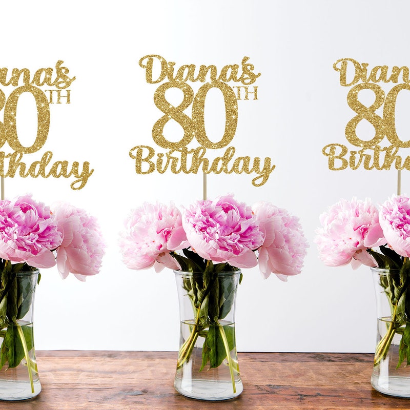 80th Birthday Centerpiece Etsy