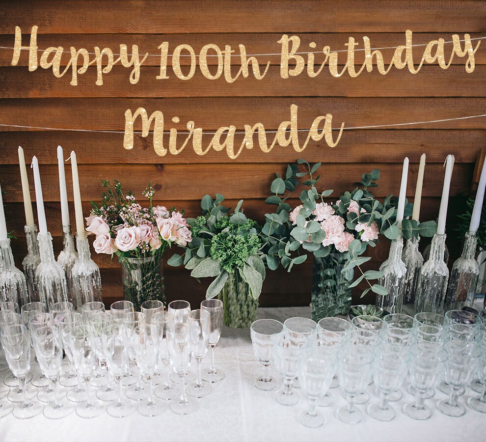 Happy 100th birthday banner 100 birthday banner 100th birthday | Etsy