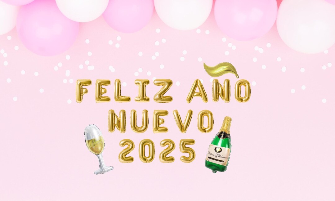 Feliz Año Nuevo Balloon Banner NYE Party Decorations Spanish Happy New ...