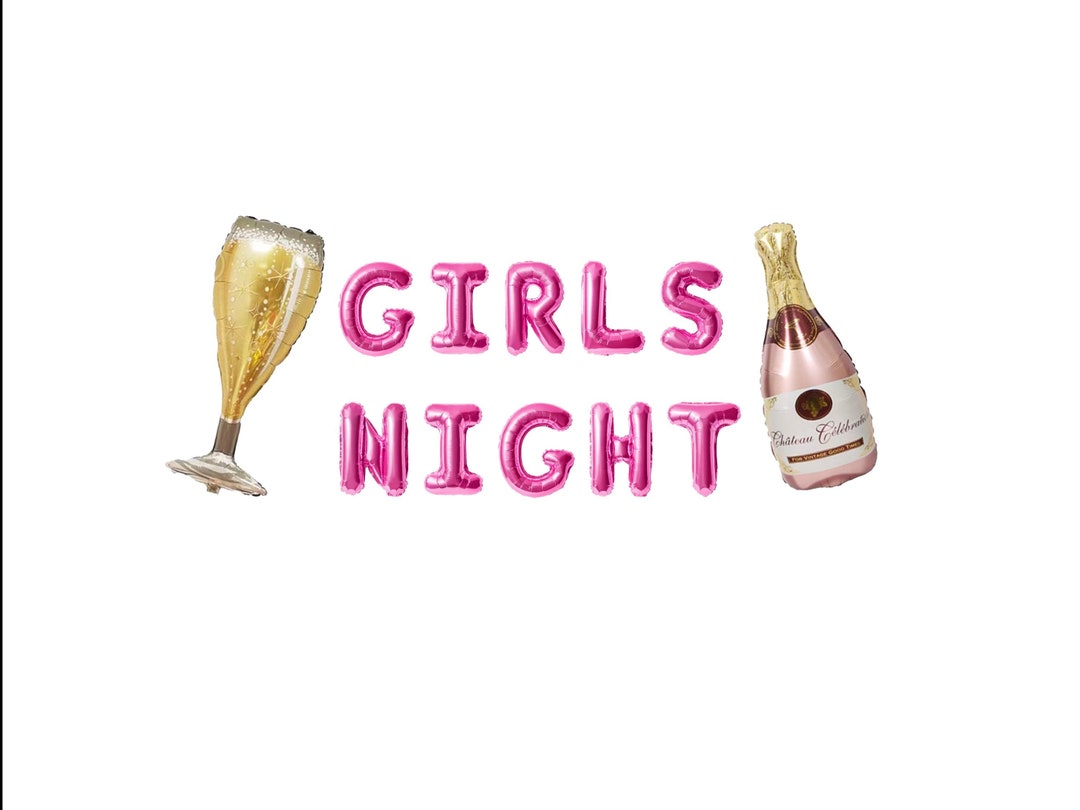 Pink Girls Night Balloon Banner Ladies Night Dinner Decorations ...