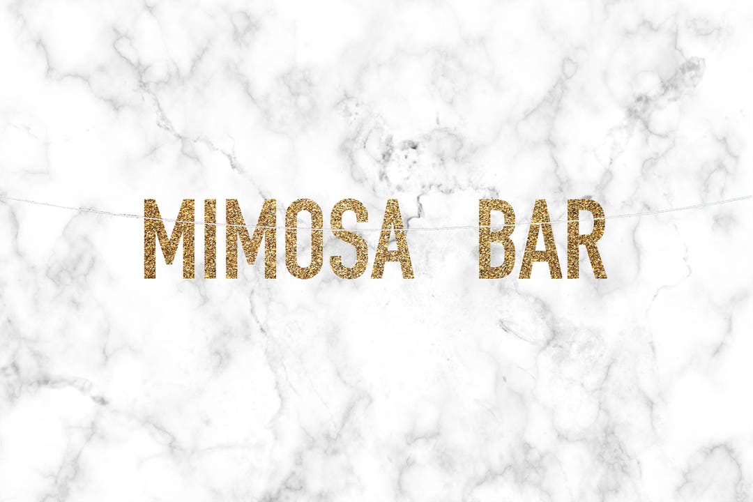 Mimosa Bar Banner Bridal Shower Decorations Open Bar Banner Engagement ...