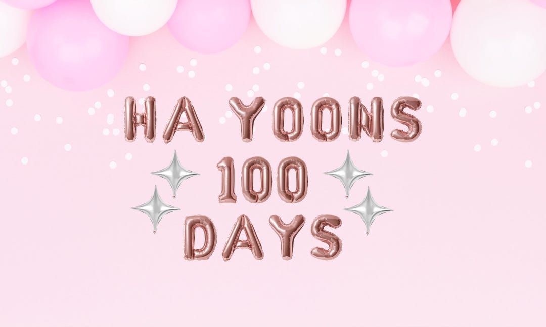 Personalized Happy 100 Days Balloon Banner 100 Days Banner Korean ...