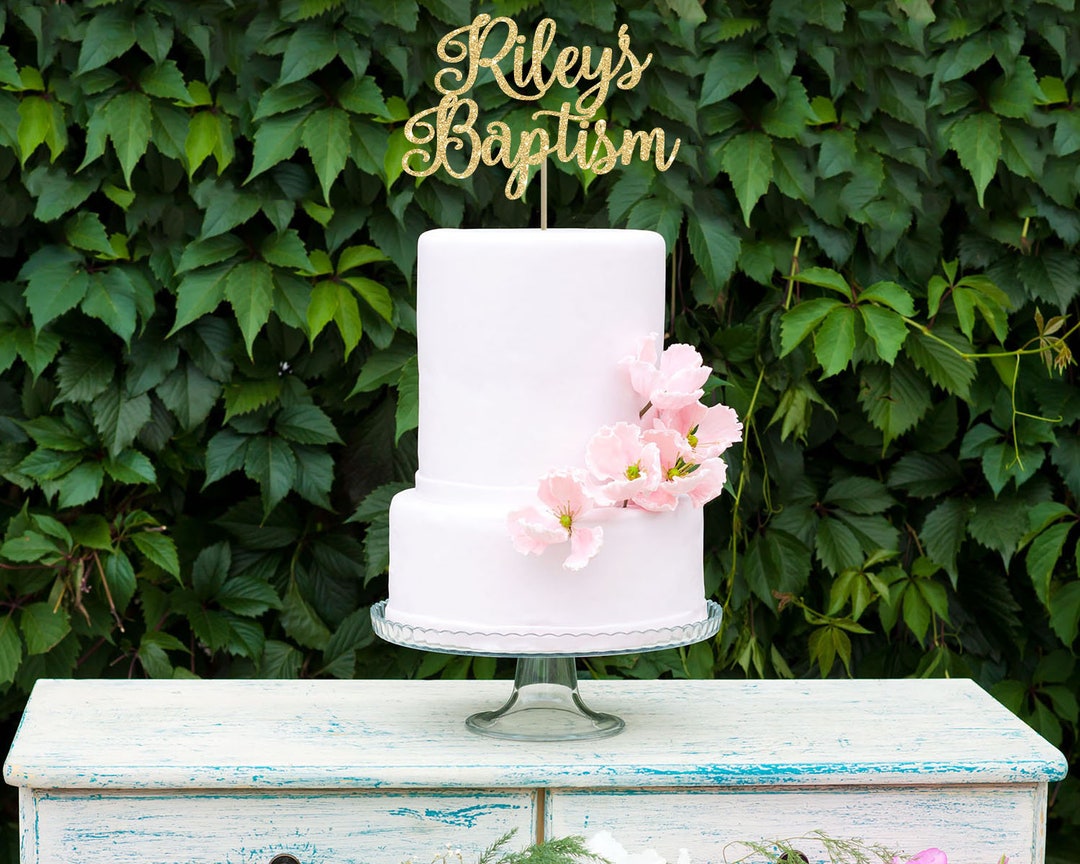 Baptism Cake Topper Custom Cake Topper Personalized Topper Christening ...