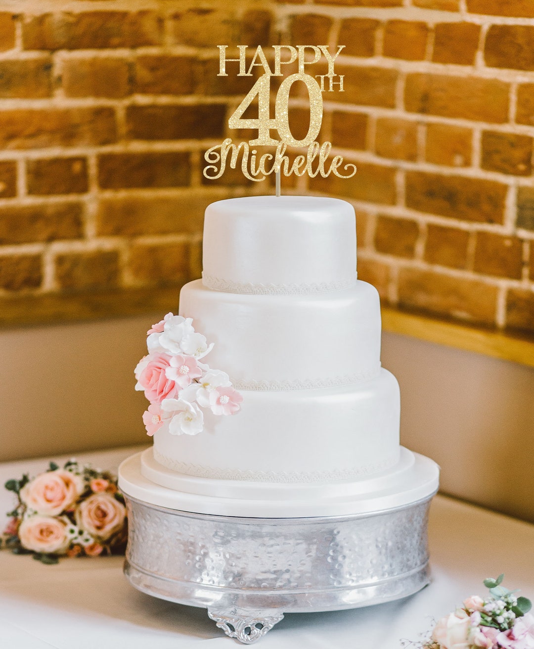 40th Birthday Cake Topper 40th Birthday Decor 40 Cake Topper Happy 40th ...