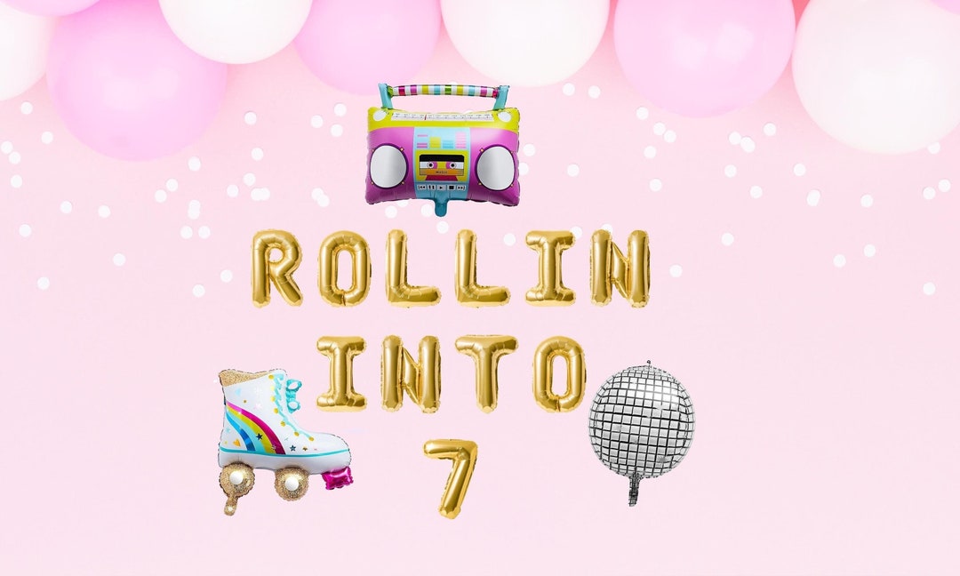 Groovy 7th Birthday Party Decorations 7th Birthday Balloon Banner ...