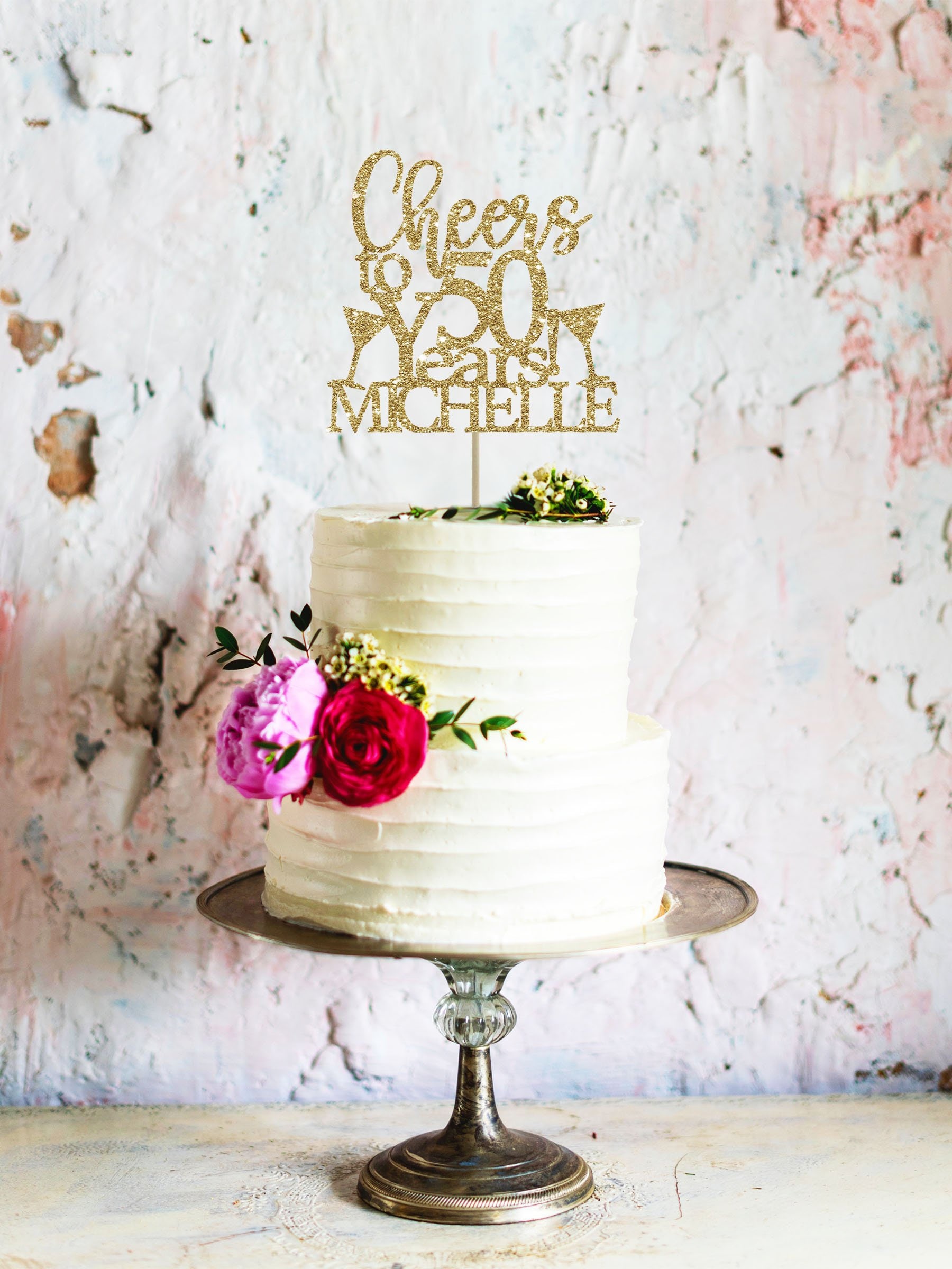 50th Cake Topper 50 Cake Topper Custom Name Cake Topper Personalized ...