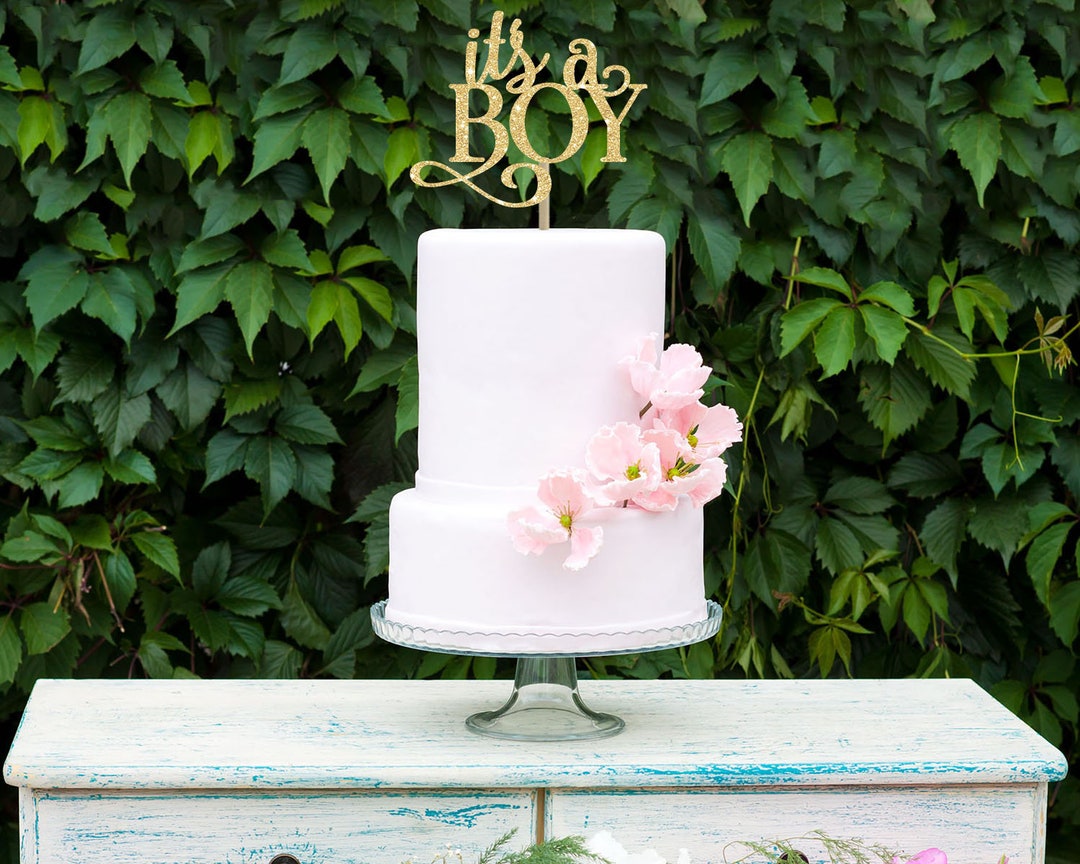 Its a Boy Cake Topper Baby Shower Topper Gold Cake Topper Gender Reveal ...