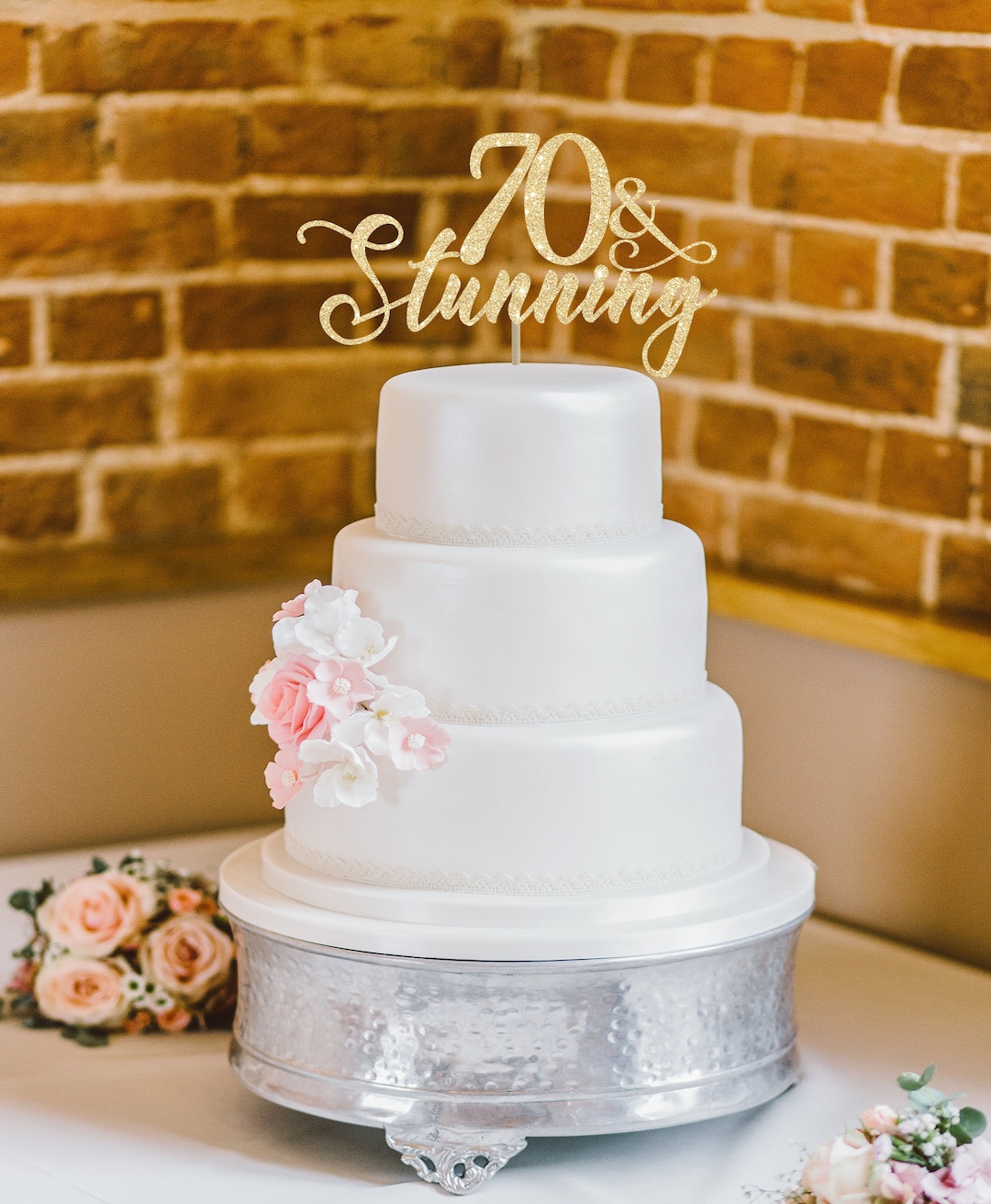 70 and Stunning Cake Topper 70th Birthday Party Decoration 70 Cake ...