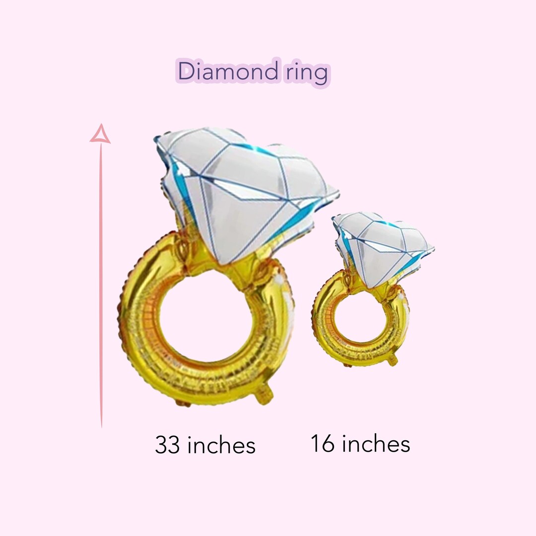 Diamond Ring Balloon Engagement Ring Bachelorette Balloon Decorations ...