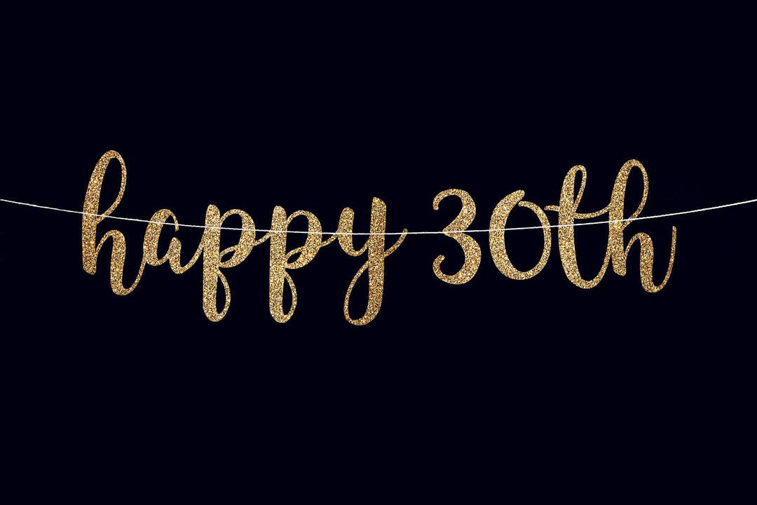 Happy 30th Birthday Banner Milestone Birthday Banner Custom Banner 30th ...