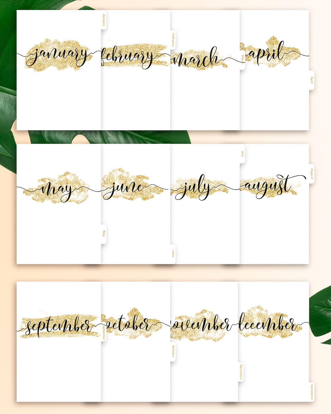 Planner Dividers A5 Month Tabs A5 Monthly Dividers Filofax | Etsy