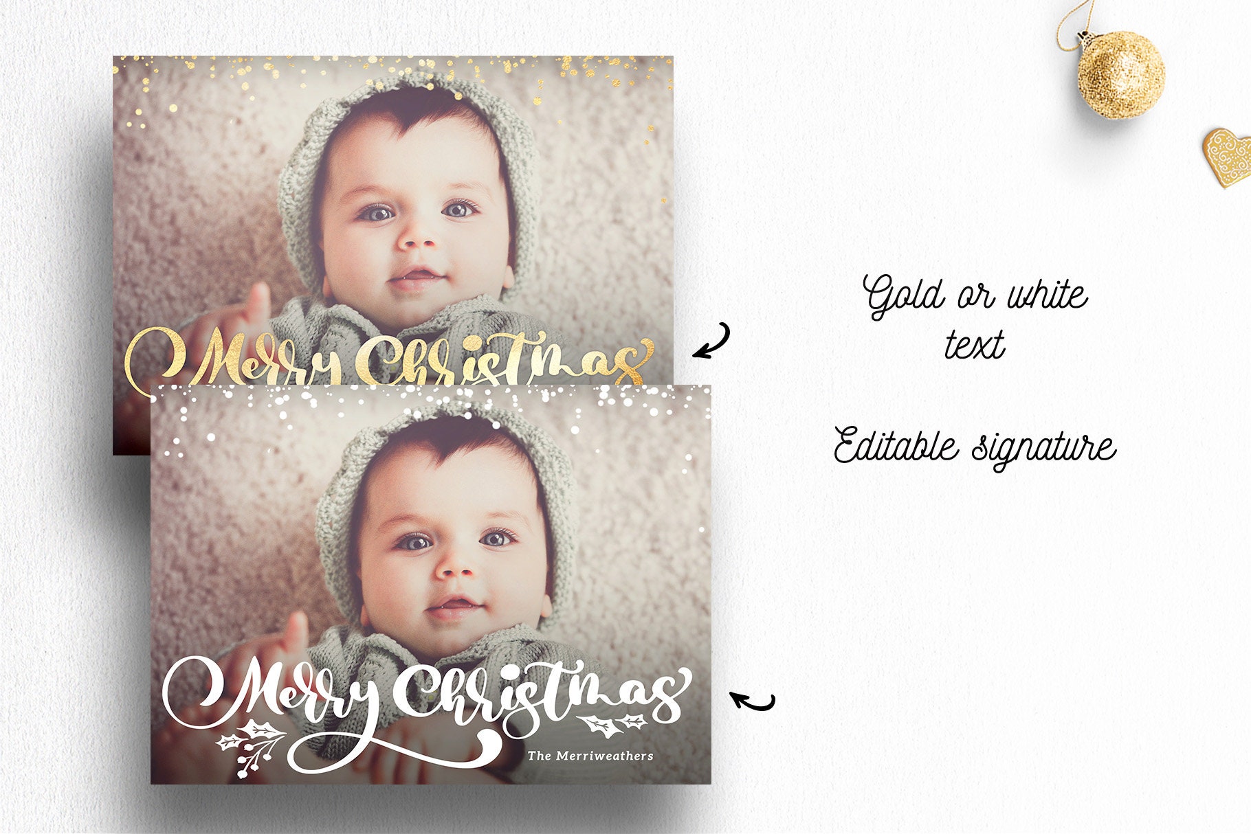 Photoshop Christmas Card Template Photographers \ Photo Christmas Card ...