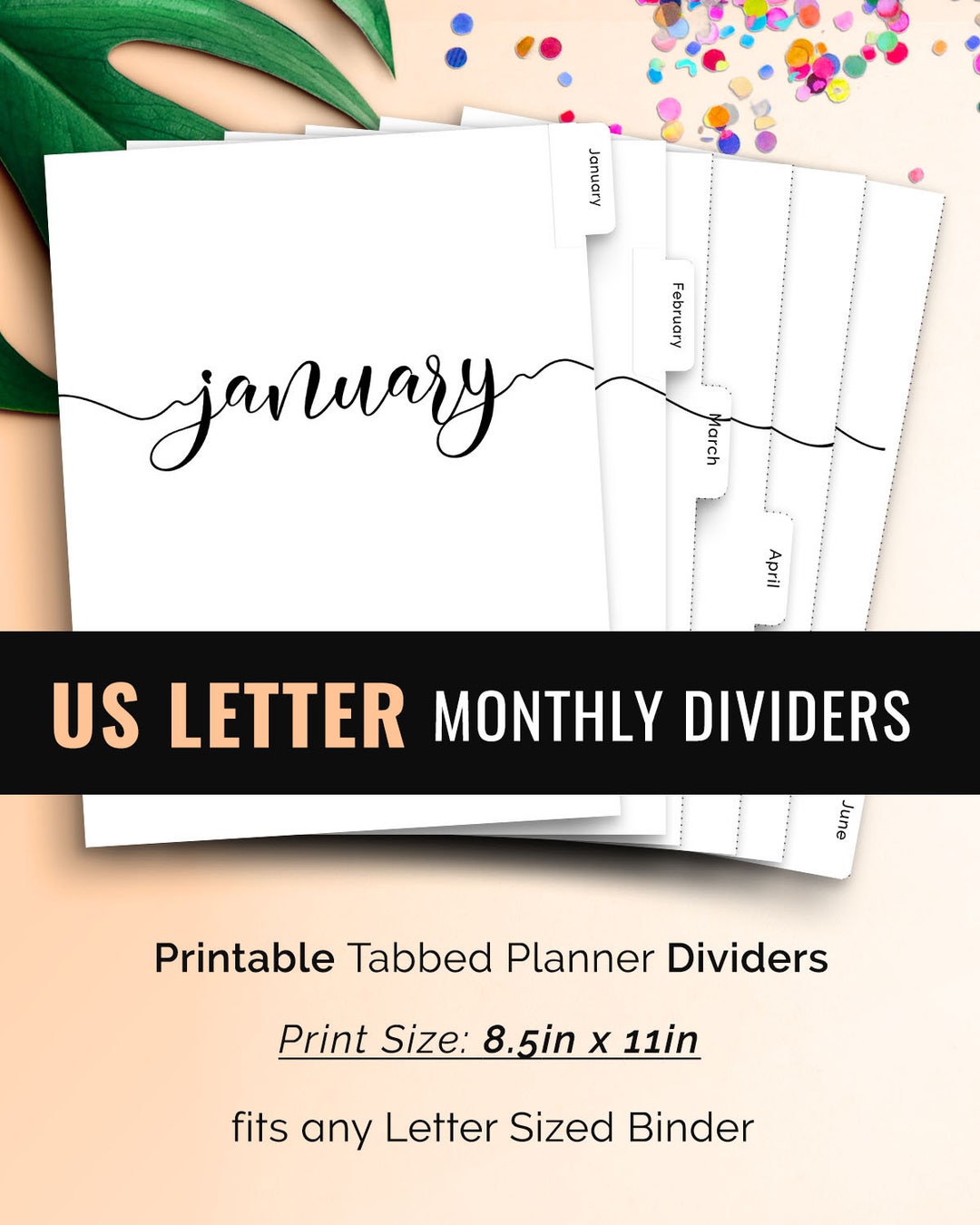 Binder Dividers Planner Dividers • Planner Tabs, Monthly Tabs, Binder ...