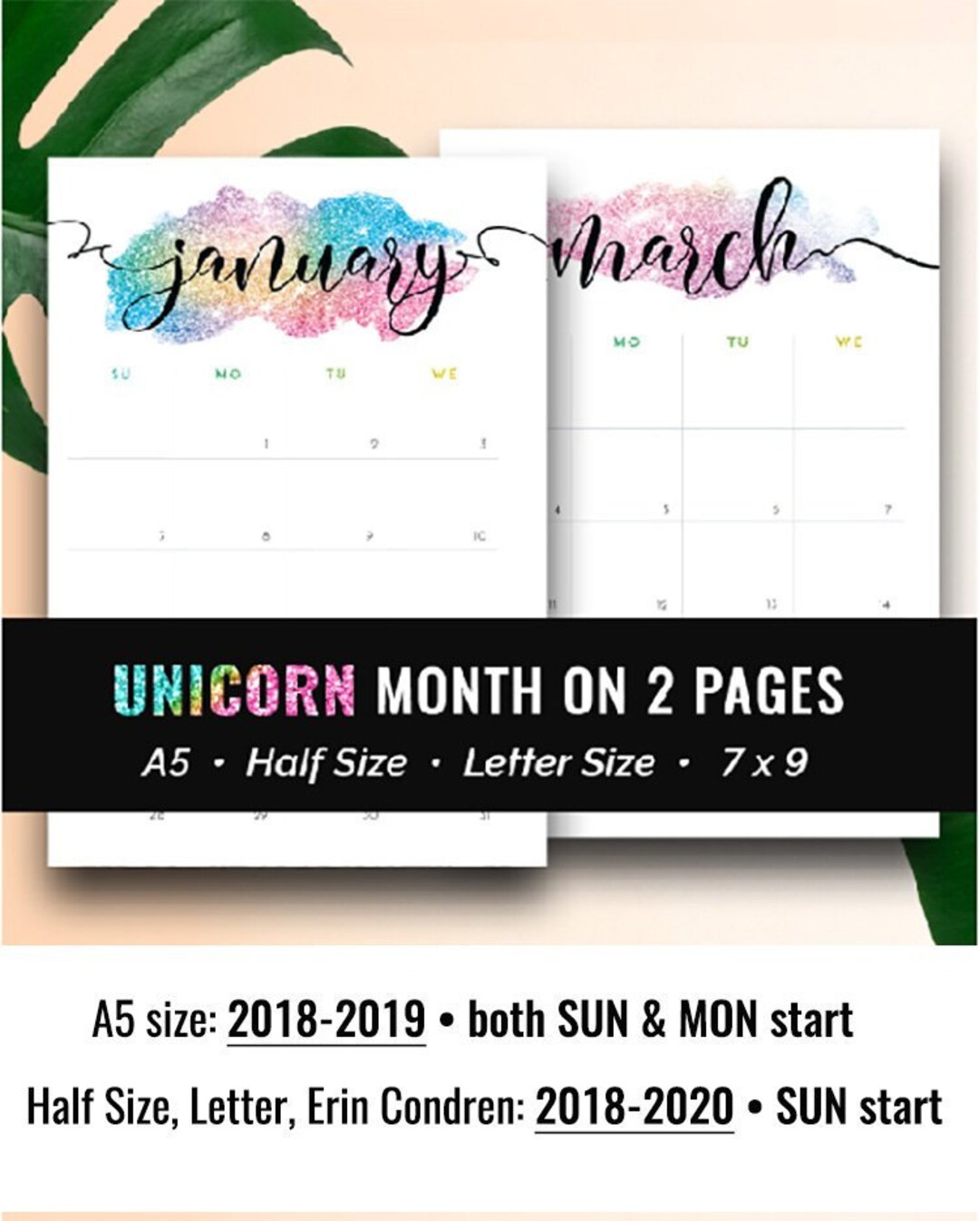 ARC Planner Insert Printable, Erin Condren Refill, Half Size Insert ...