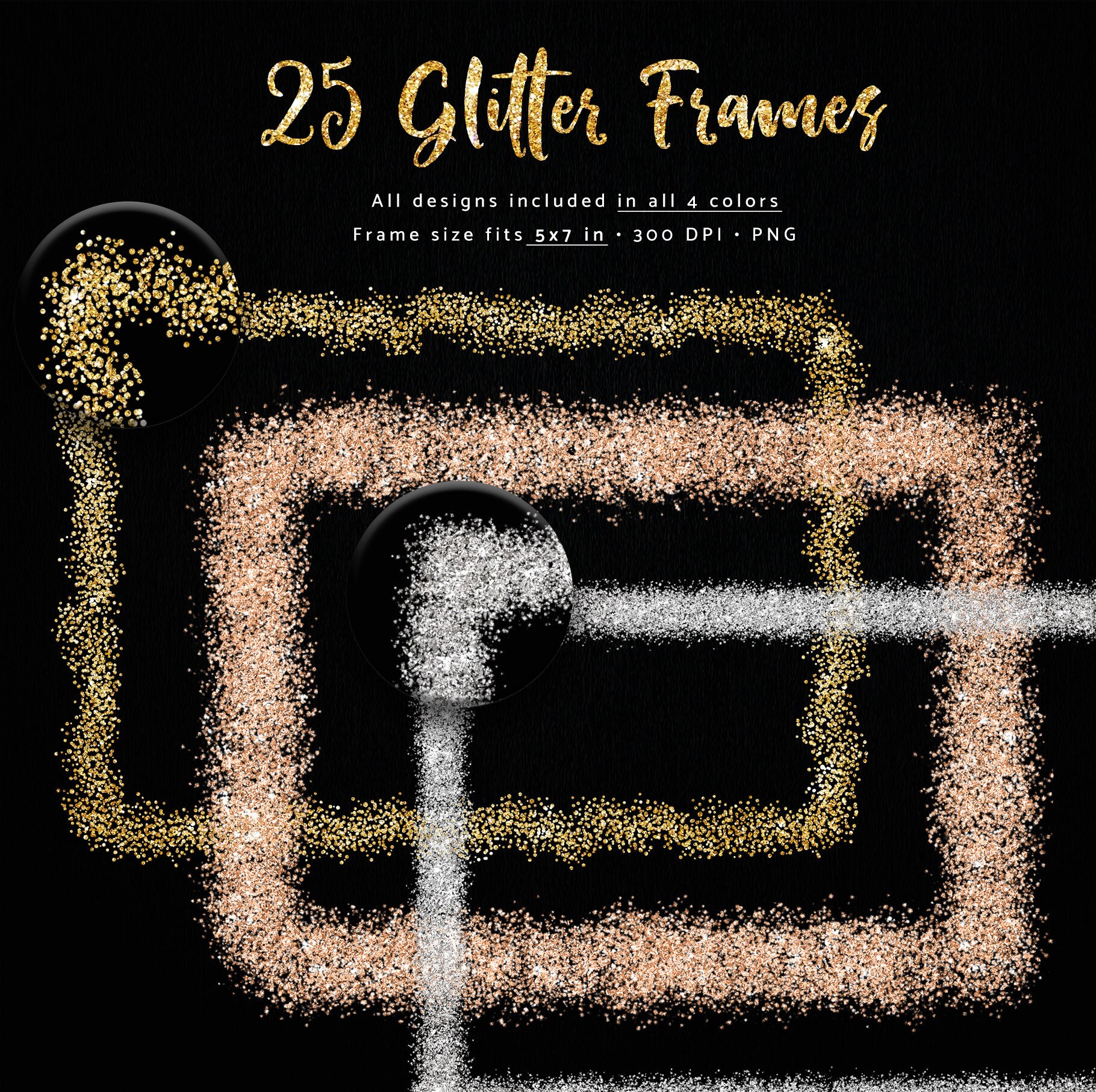 Glitter Confetti Clipart Borders, Gold Glitter Borders and Frames ...