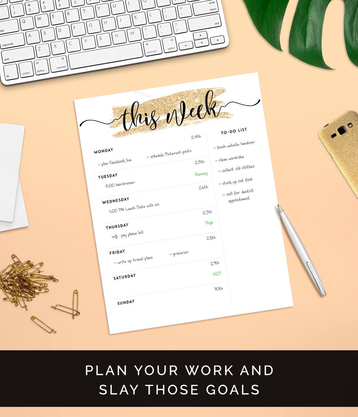 Weekly Planner Insert A5 Letter A4 A4 PDF Planner Letter | Etsy