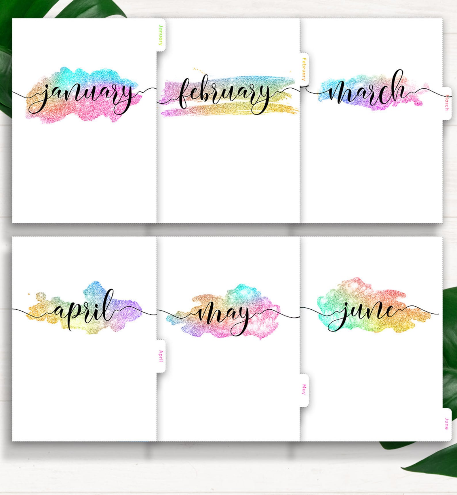 Planner Dividers Printable Monthly Tabbed Filofax Dividers A5 - Etsy