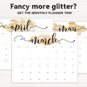 Printable Weekly Planner Gold Letter • Weekly Agenda Gold Printable ...