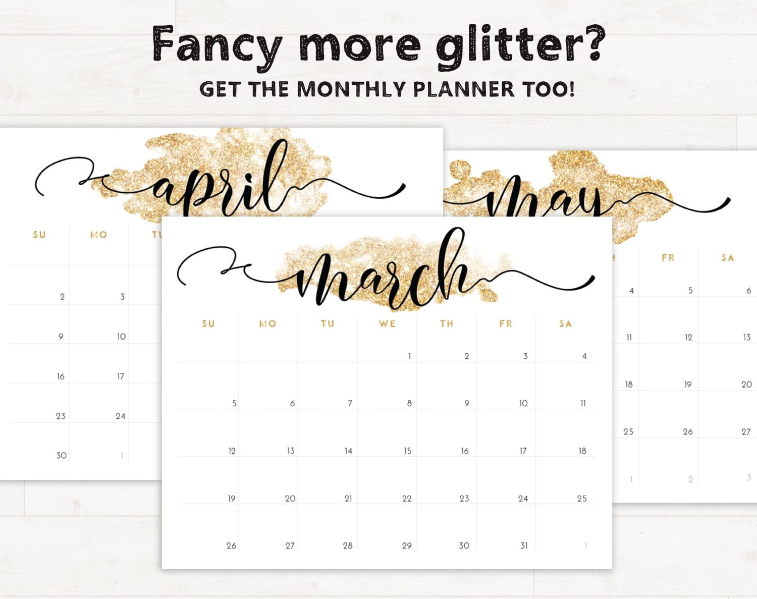 Printable Weekly Planner Gold Letter Weekly Agenda Gold | Etsy