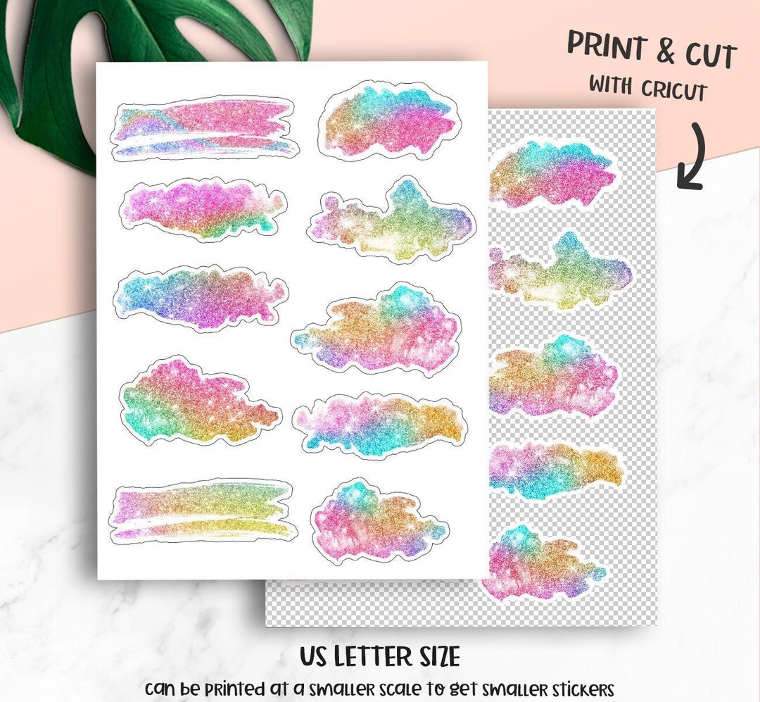 Planner Stickers, Rainbow Glitter Stickers for Planner Dividers ...