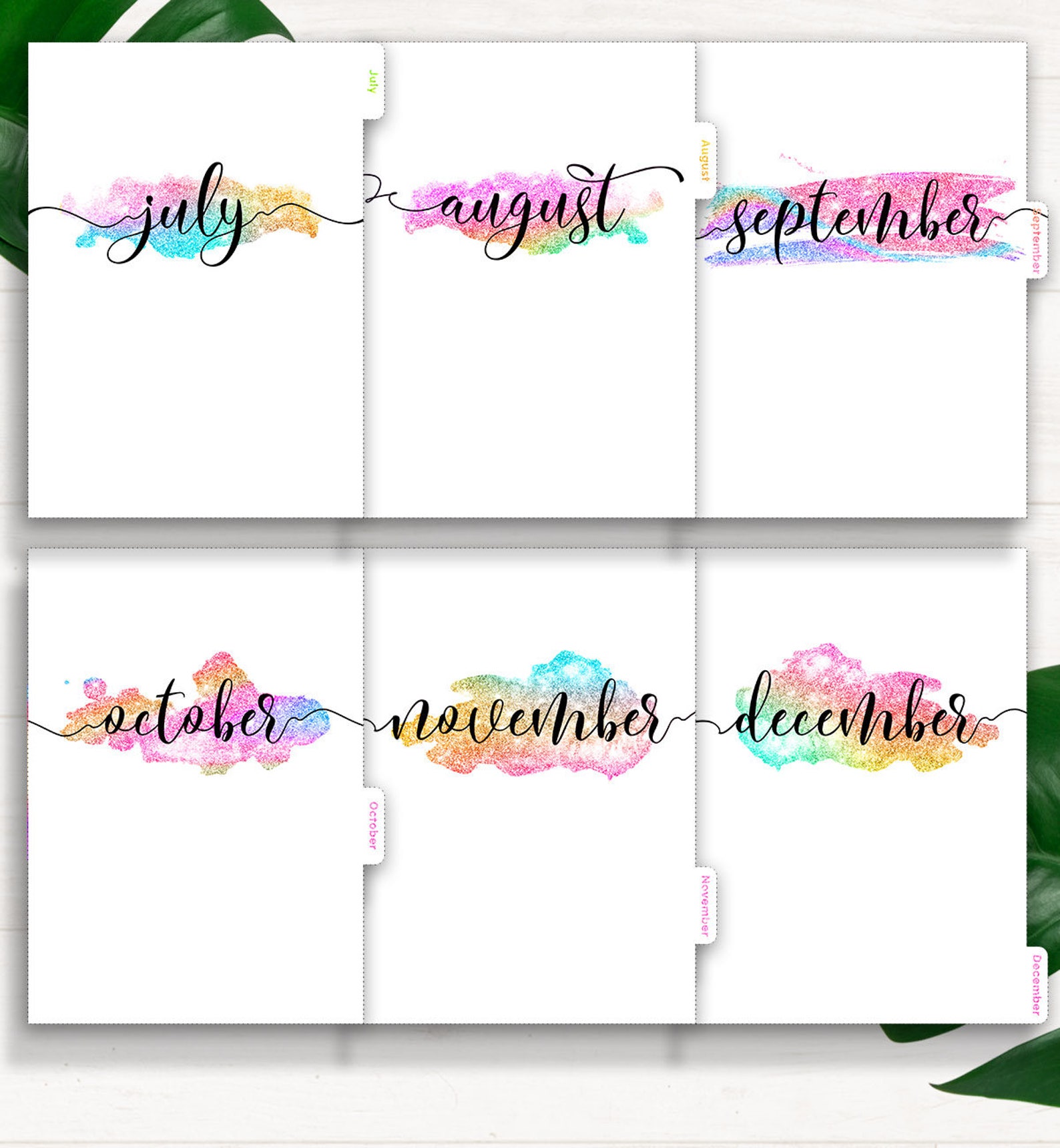 Planner Dividers Printable Monthly Tabbed Filofax Dividers A5 - Monthly ...