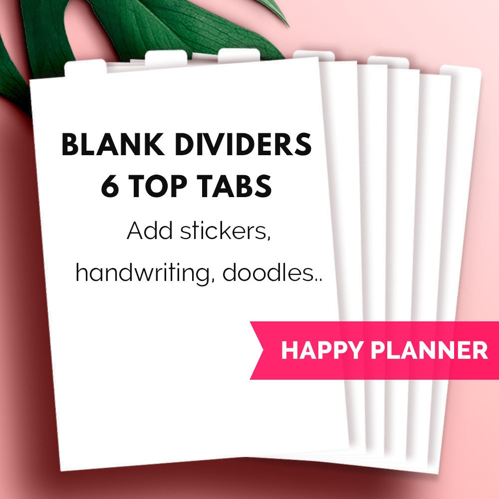 Happy Planner Dividers Blank Happy Planner Classic Divider - Etsy