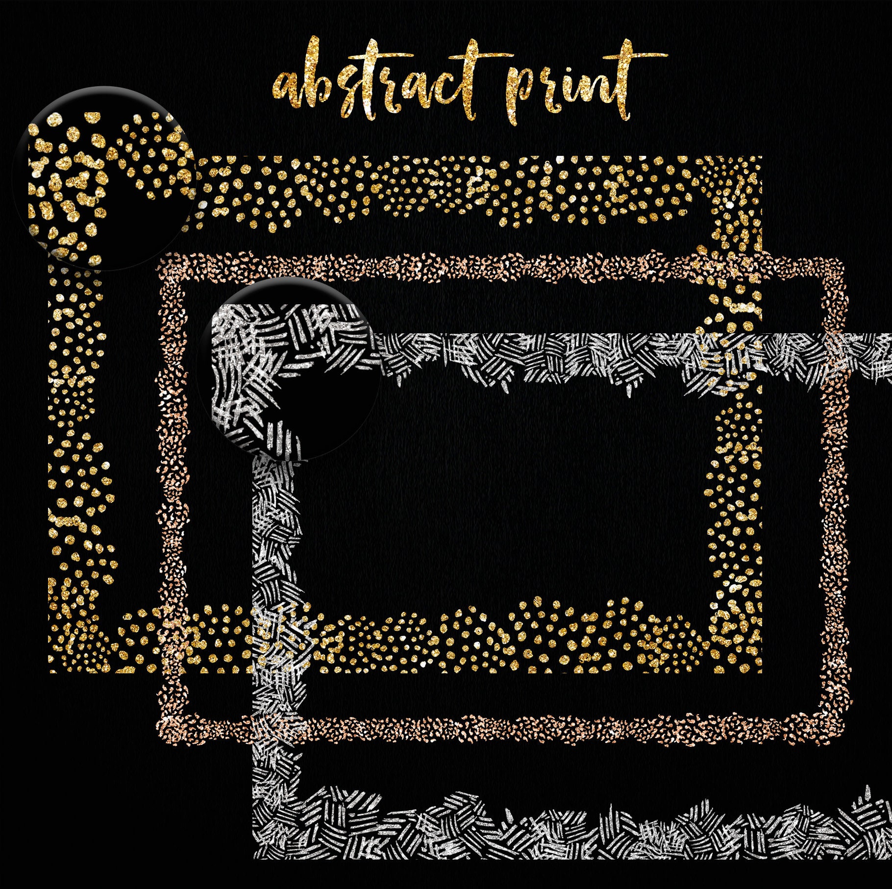 Glitter Confetti Clipart Borders, Gold Glitter Borders and Frames ...