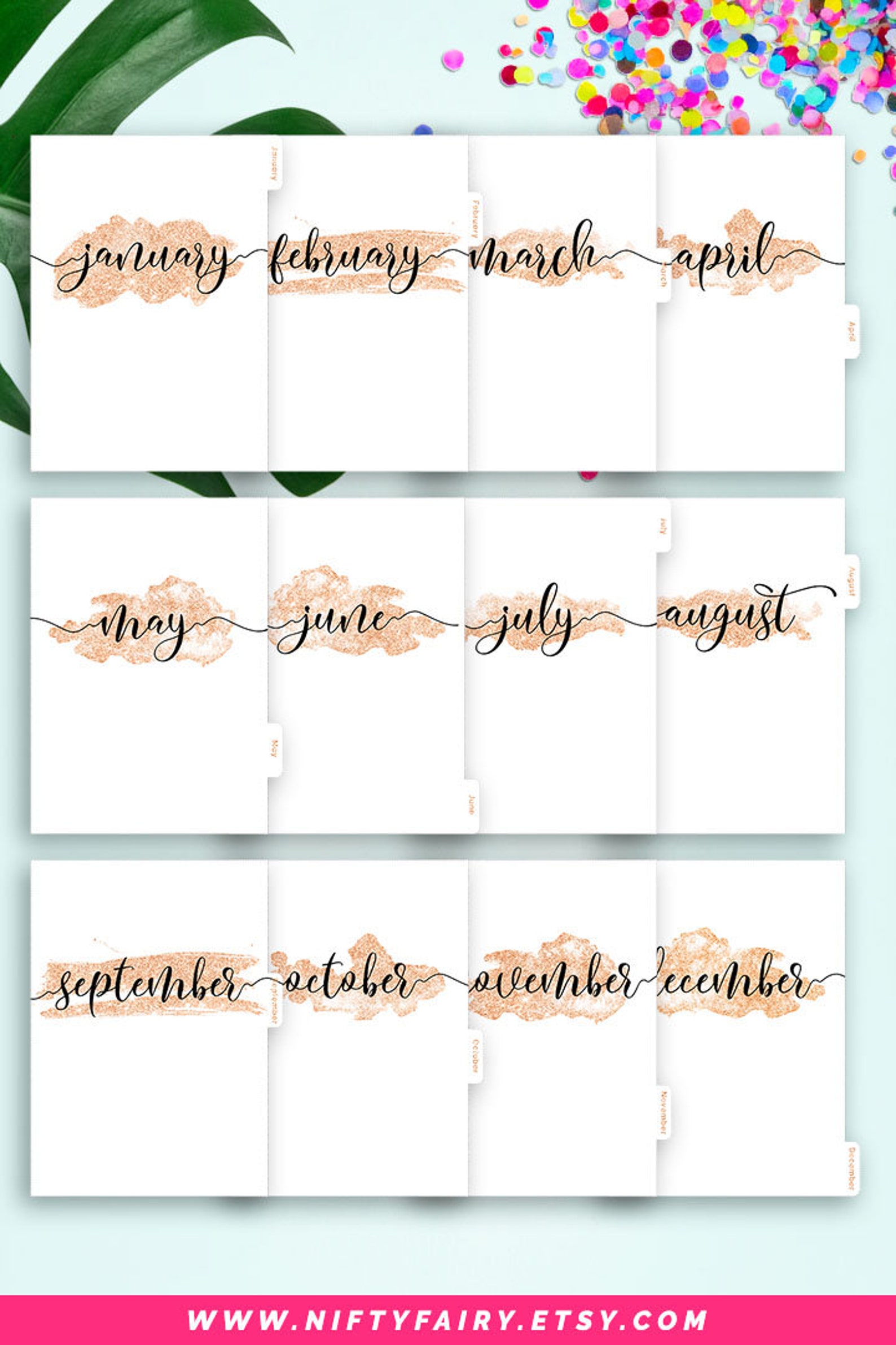 Binder Dividers Arc Planner Dividers Circa Monthly Planner Dividers TUL ...