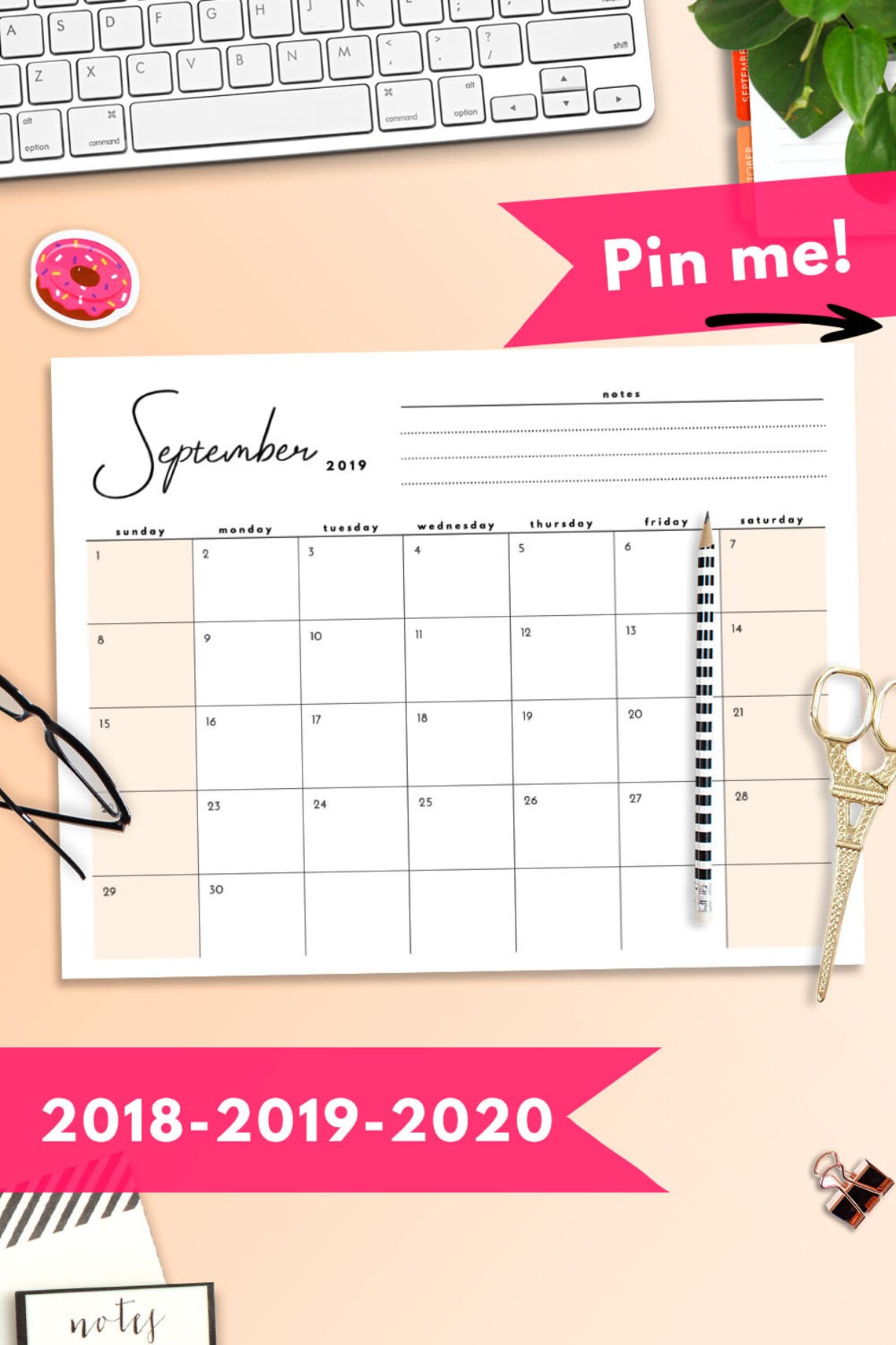 2020 Desk Calendar 2020 Large Desk Calendar 2020 Monthly | Etsy